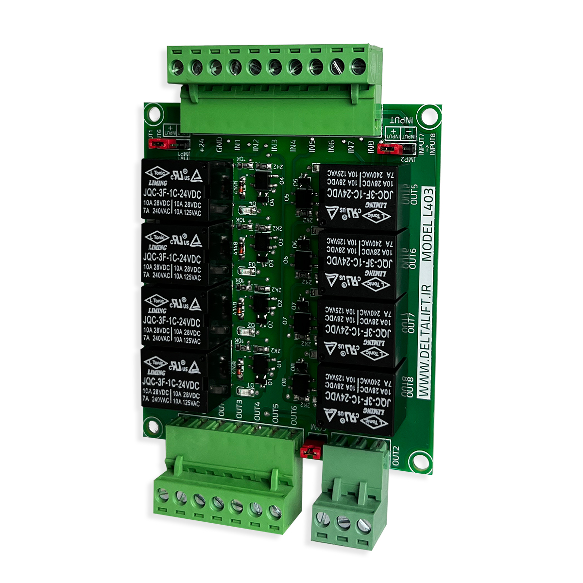برد مبدل رله‌ای 8 کانال آسانسوری مدل L403 دلتالیفت - دلتا آسانسور